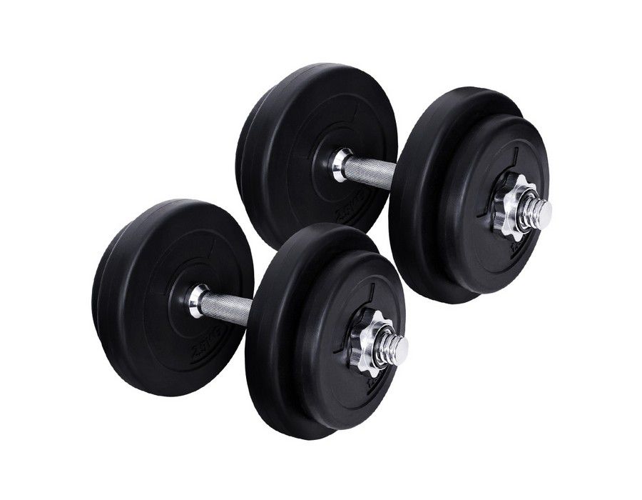 Buy Exercise Weights Home Gym Fitness Kit (20kg) Dumbbell Set Black ...