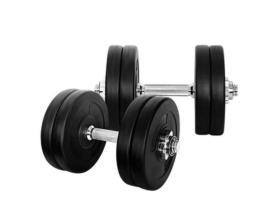 Buy Exercise Weights Home Gym Fitness Kit (25kg) Dumbbell Set Black ...